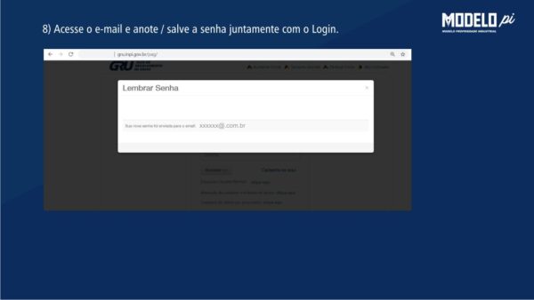 Modelo Recuperar Login e Senha no INPI. Baixe Grátis.